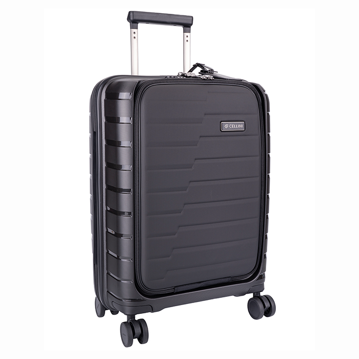 Cellini Microlite Business Soft Front Carry On Trolley - Black | Brand ...